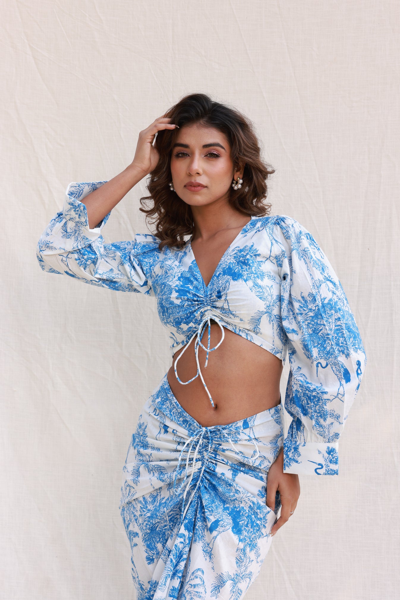 Shop Mid-Pull Up Long Skirt with Runch Crop Top Co-Ord Set – Moonstruck